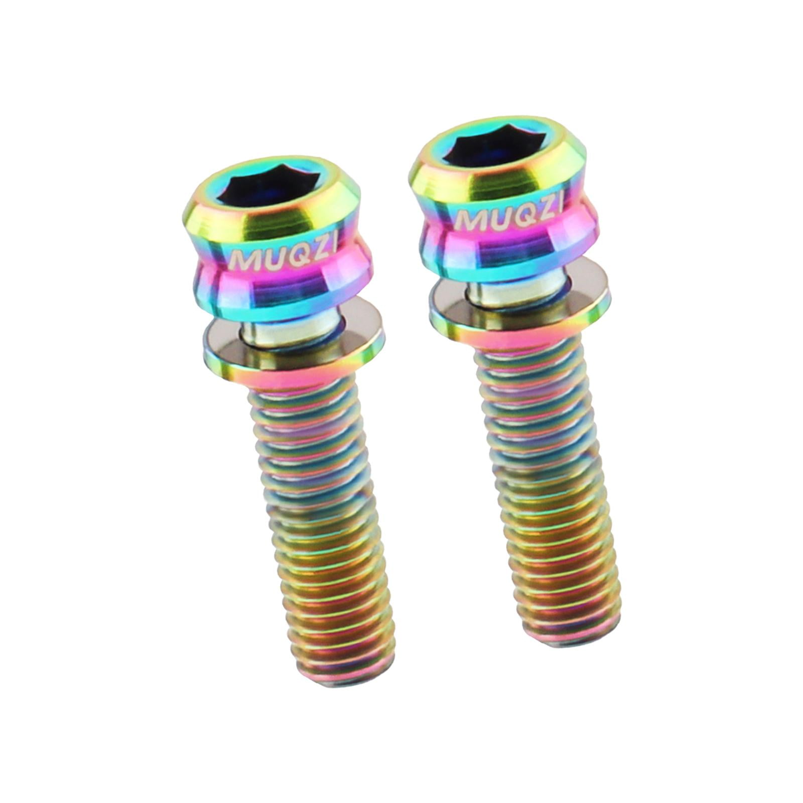 AMLESO 2 Pieces Bike Handlebar Stem Titanium Screws,M6 Bicycle Handlebar Screws,Bicycle Spare ...