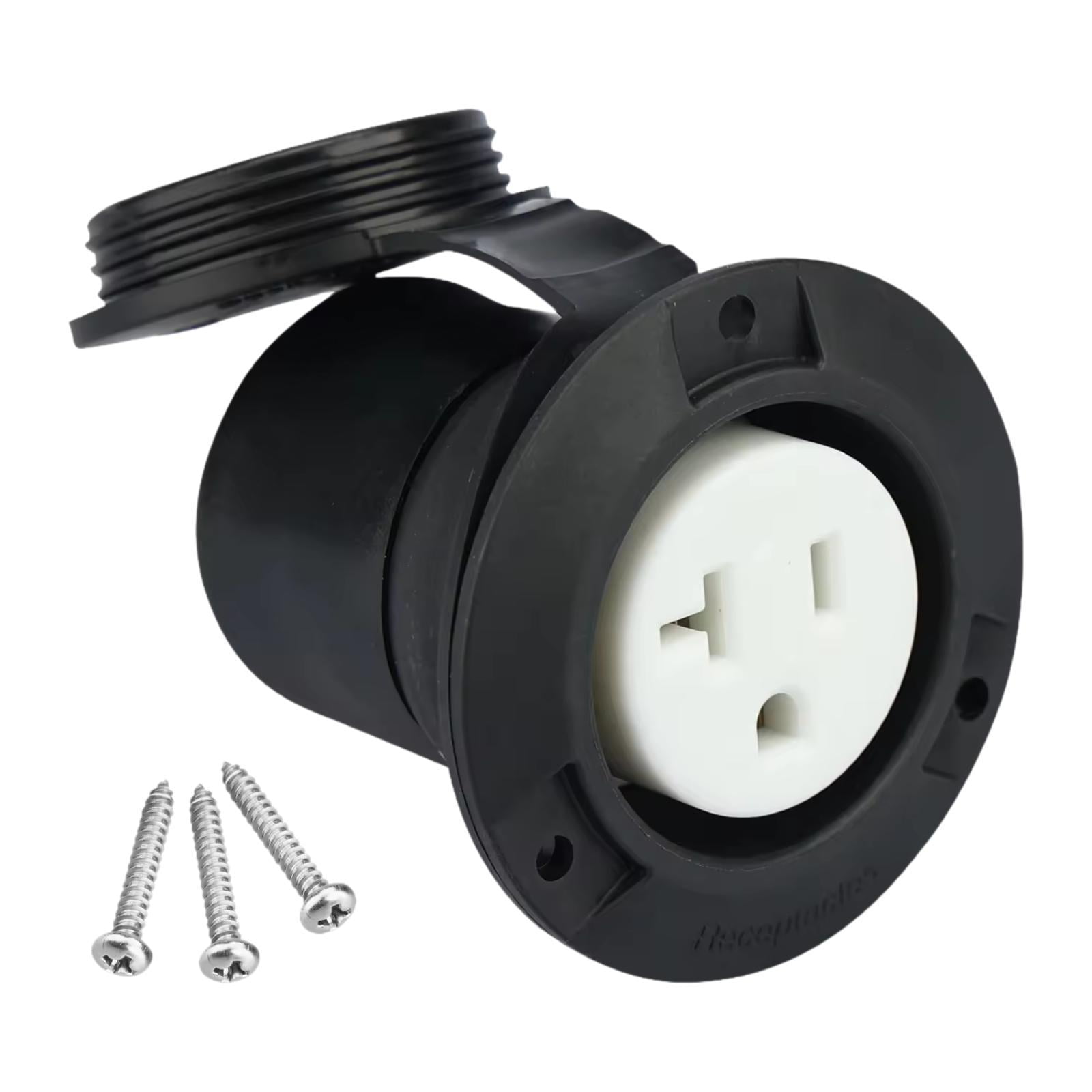 AMLESO 20Amp Flanged t, 20 Amp RV Plug, US Adapter Sturdy Practical ...