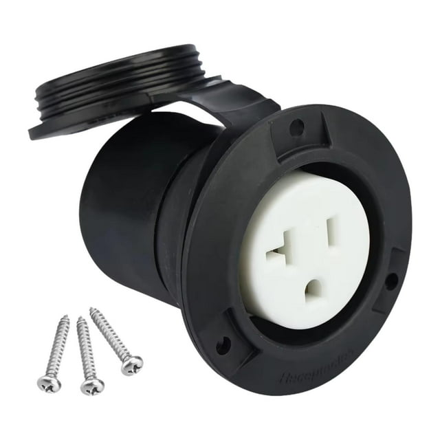 AMLESO 20Amp Flanged t, 20 Amp RV Plug, US Adapter Sturdy Practical ...