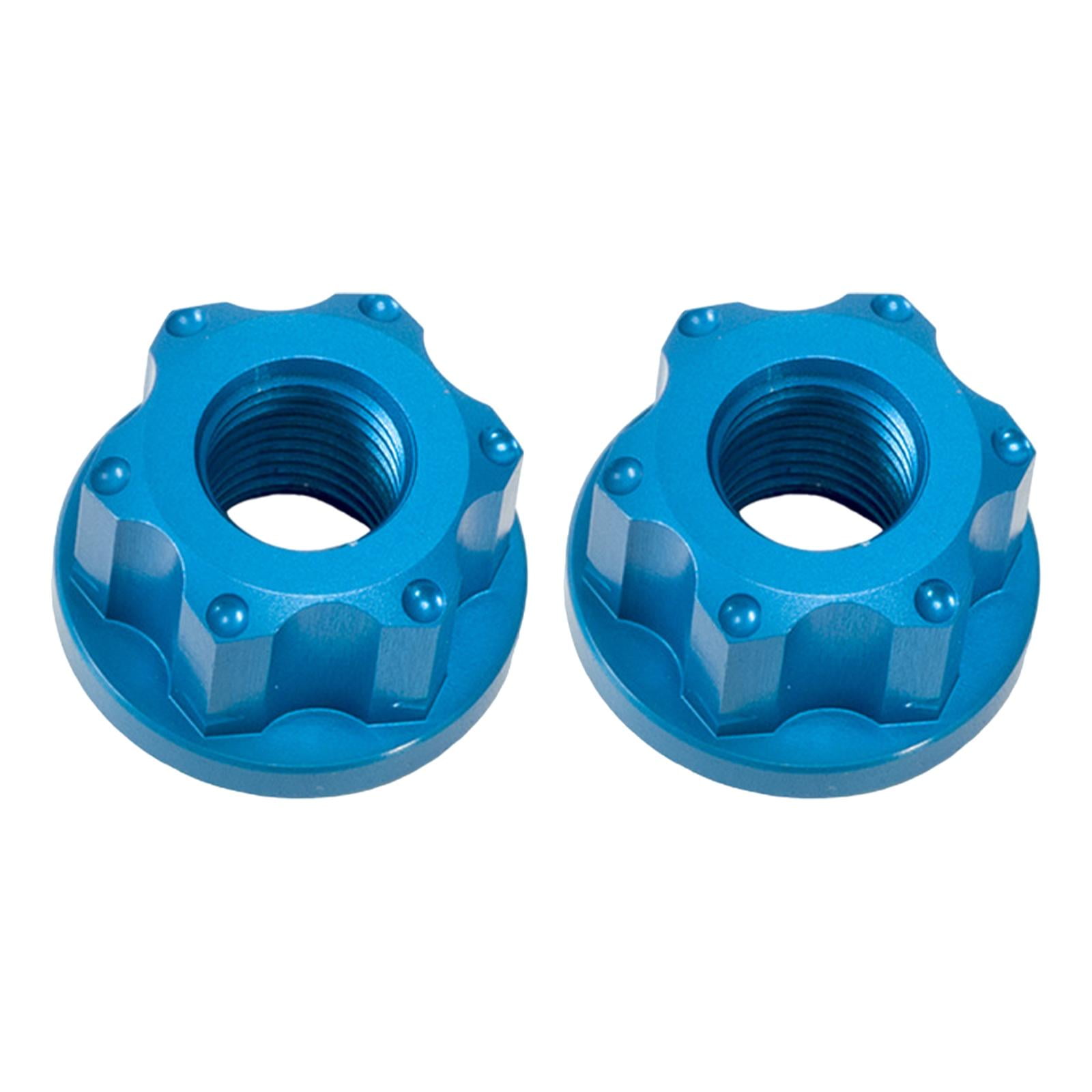 AMLESO 2x Bike Wheel Hub Axle Nuts Front Axle Nut 7075 Aluminum Alloy ...