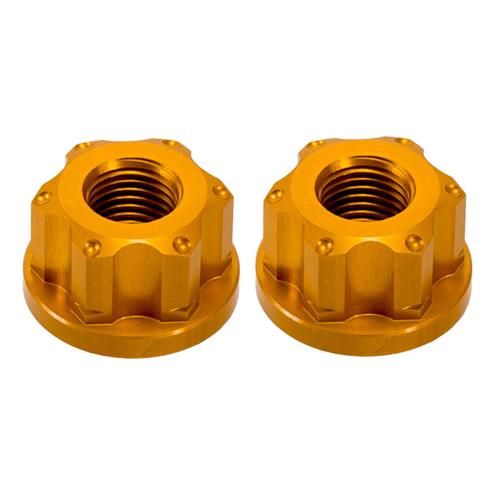 AMLESO 2x Bike Wheel Hub Axle Nuts Front Axle Nut 7075 Aluminum Alloy ...