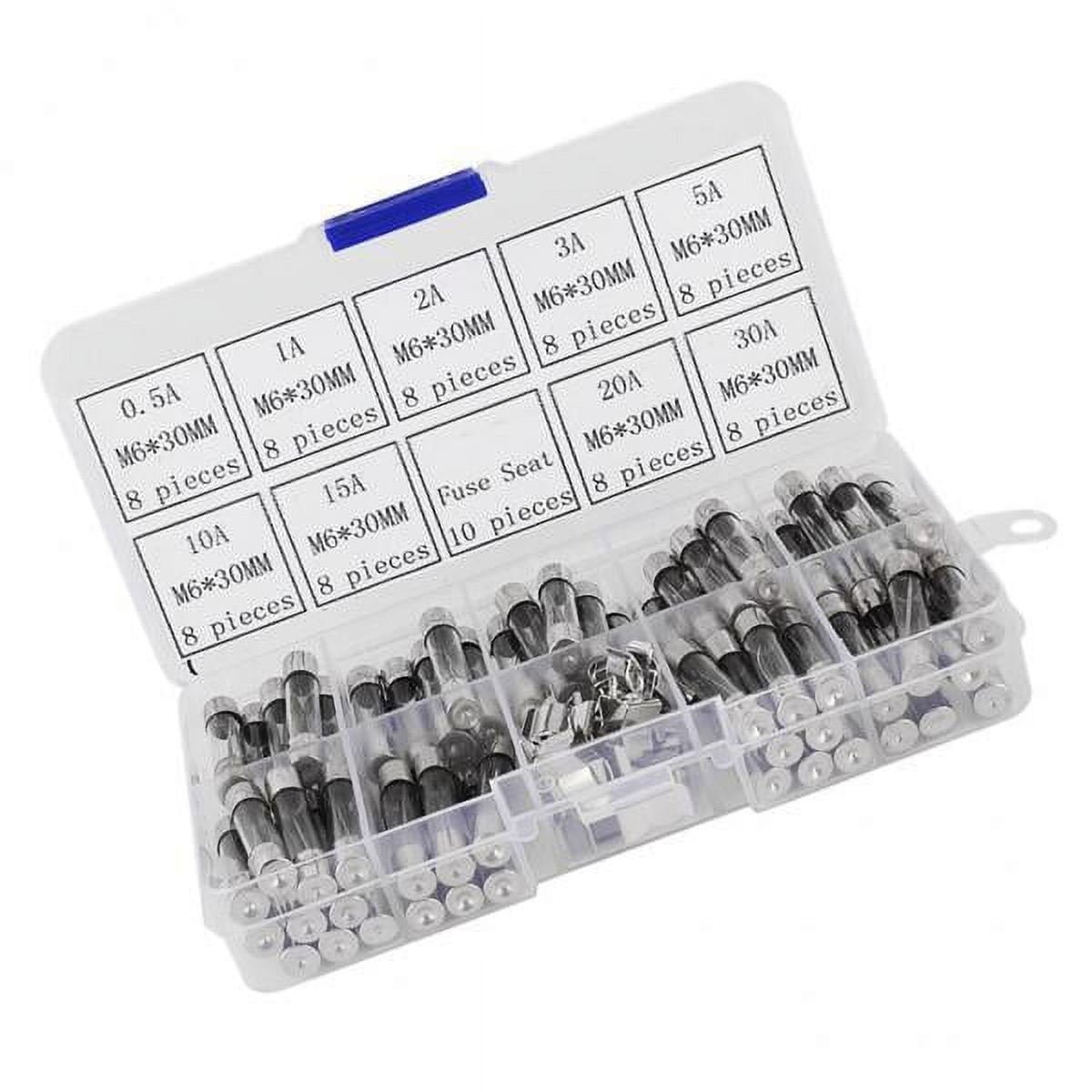 AMLESO 3x72pcs 6*30mm Glass Tube Fuses Car Electrical Assorted Kit 250V ...