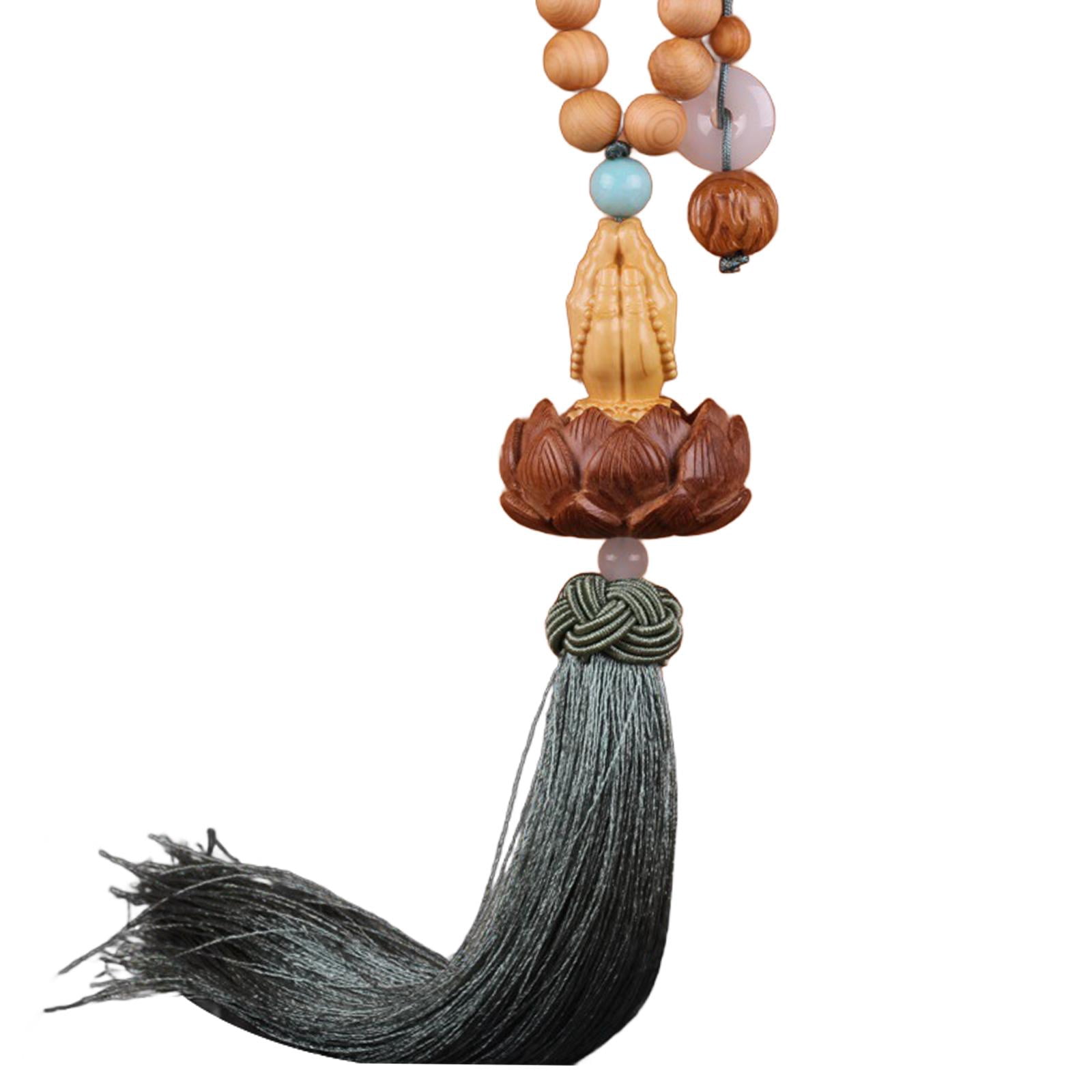 AMLESO Beaded Car Pendant Rear View Mirror Pendant Gift Lotus Throne ...