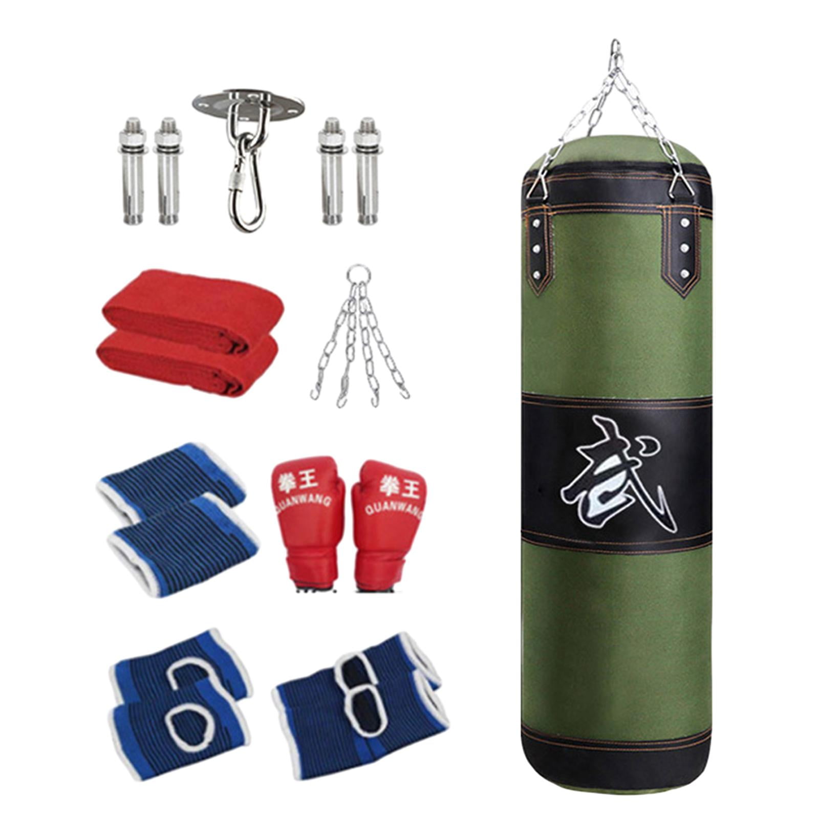 AMLESO Boxing Bag Unfilled Bag Workout Fitness with Gloves PU Punching ...