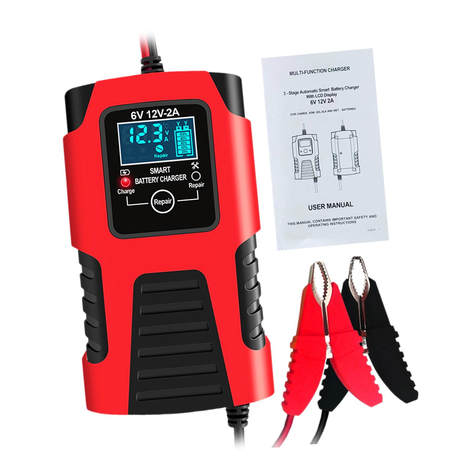AMLESO Car Battery Charger Three Stage Automatic Charging for Boats ...