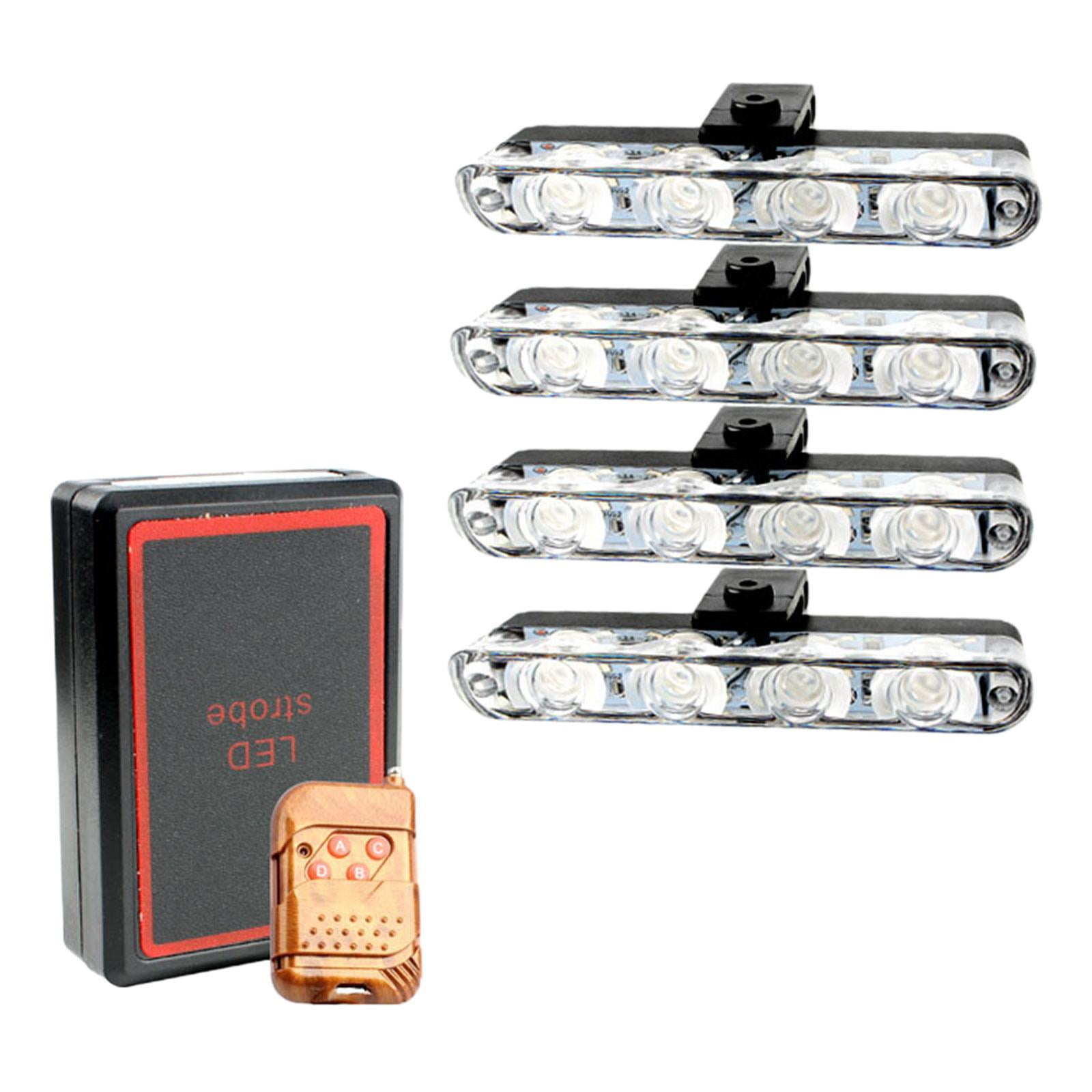 AMLESO Car Grille Flashing Light 4 in 1 12V Exterior Lamp Anti Dust LED ...