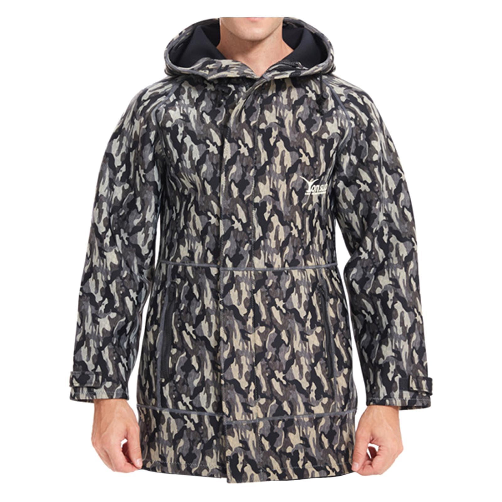 AMLESO Diving Jacket Warm Coat Front Zipper with Hood for Adults Diving ...