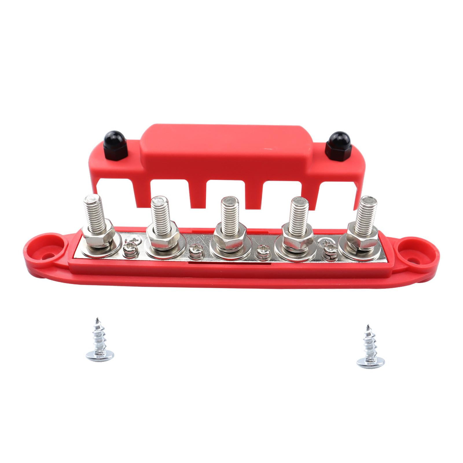 AMLESO Generic Bus Bar Power Distribution Block Dustproof, 5 Stud ...