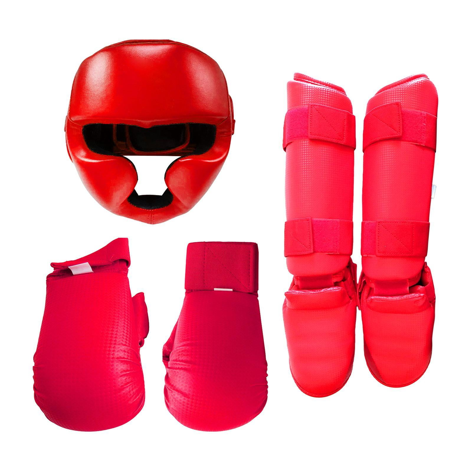AMLESO Karate Sparring Gear Set with Shin Guards Footgear Exercise ...