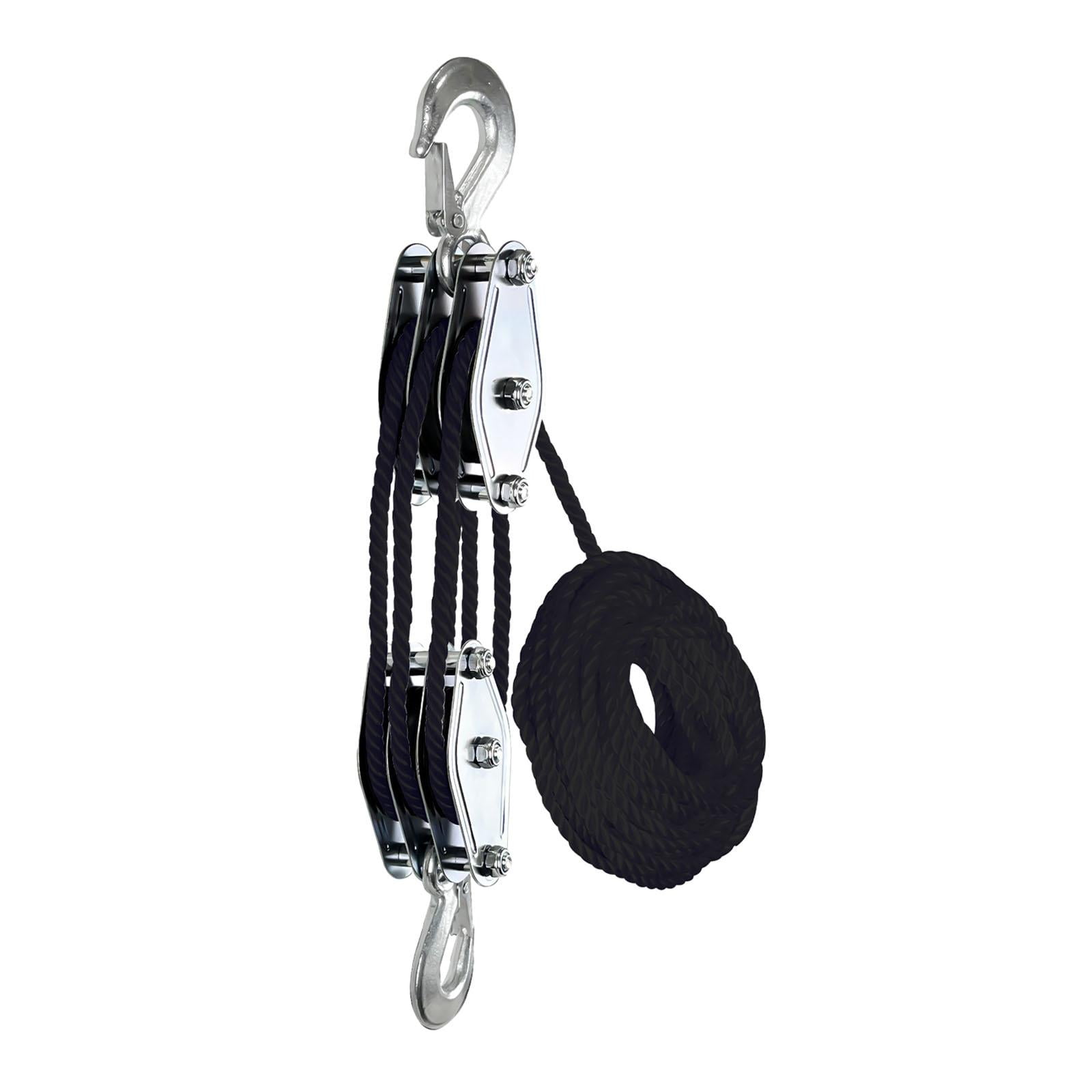AMLESO Rope Hoist Pulley Manual Hand Lift Rope Pulley Hoist 270 Degree ...
