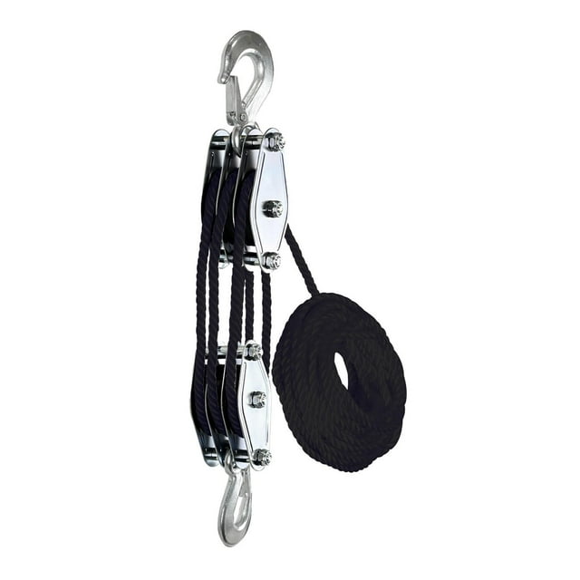 AMLESO Rope Hoist Pulley Manual Hand Lift Rope Pulley Hoist 270 Degree ...