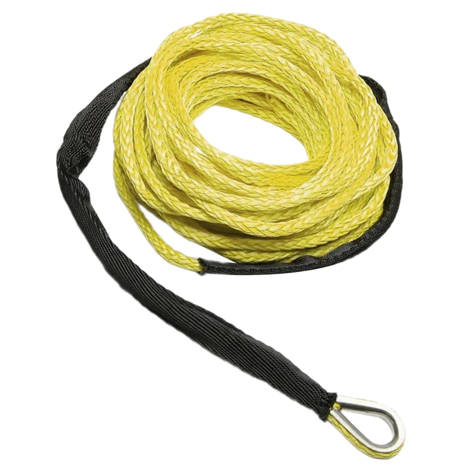 AMLESO Synthetic Winch Rope Tow Rope 15M Heavy Duty Tow Strap 7700lbs ...