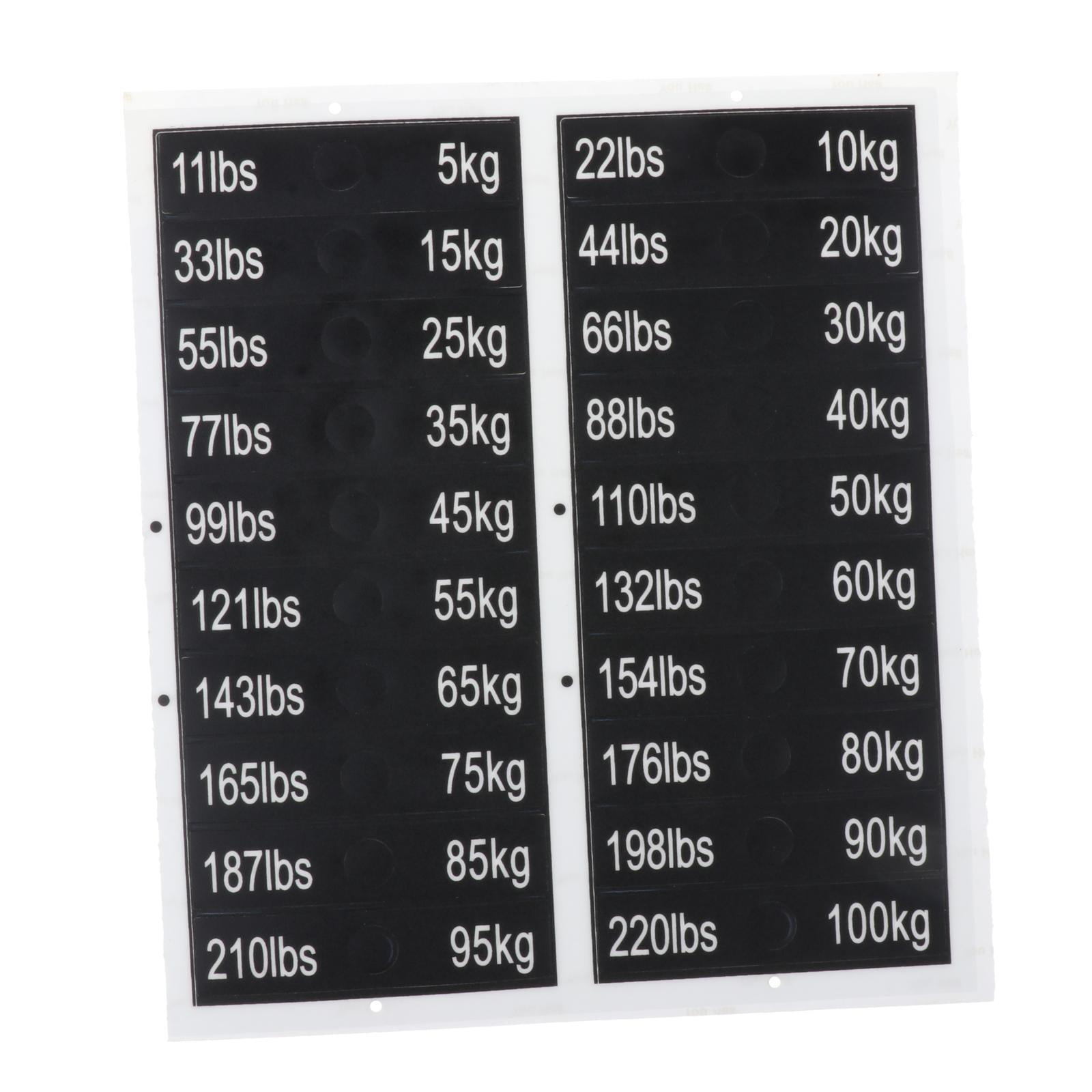 AMLESO Weight Stack Labels 11lbs to 220Ibs Number Stickers with Weight ...