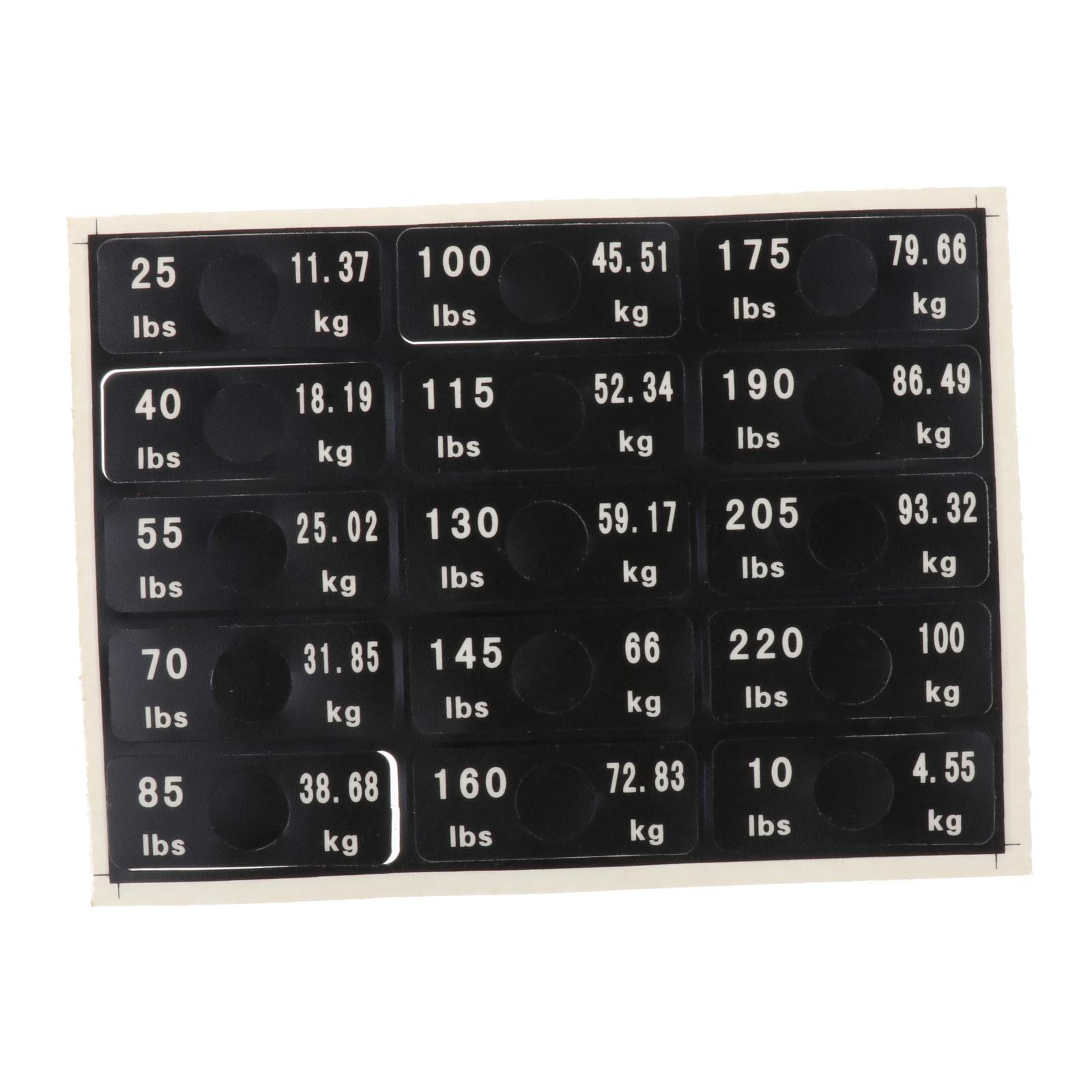 AMLESO Weight Stack Labels 4.55kg to 100kg Number Stickers with Weight ...