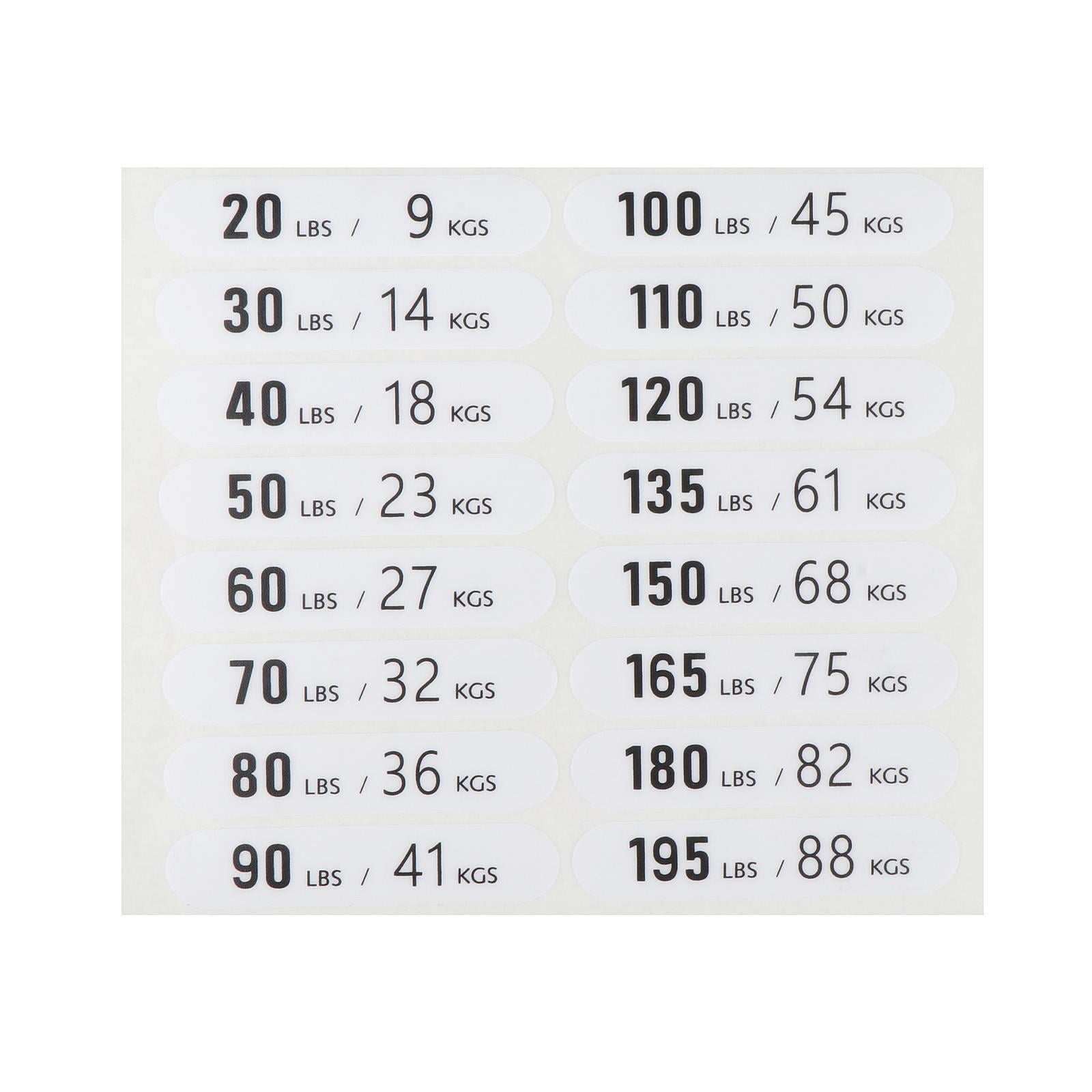 AMLESO Weight Stack Labels Weight Stickers 20-195lbs/9-88kg Self Sticky Number Stickers for ...