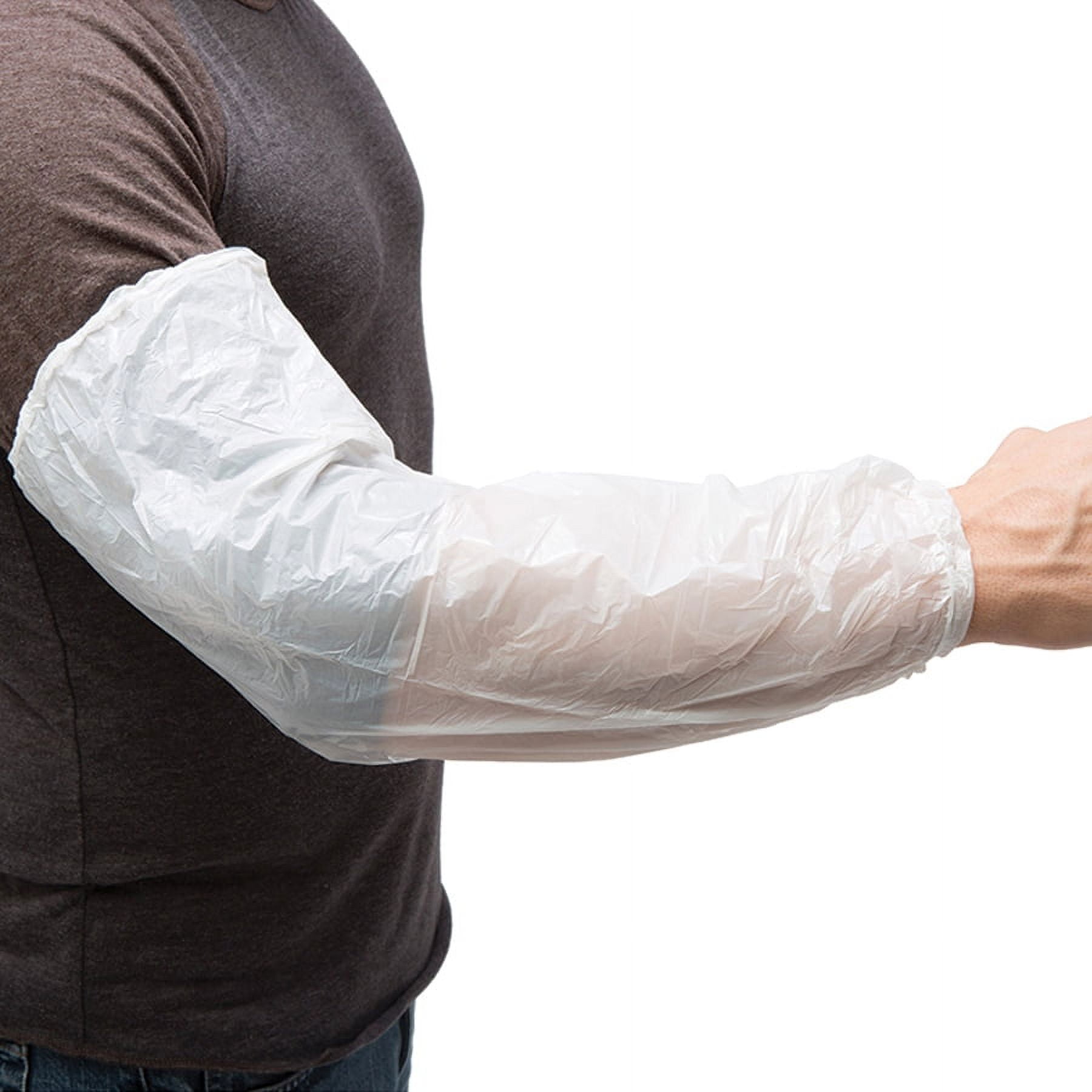 AMMEX Disposable Poly Sleeves, White, 100/Case - Walmart.com