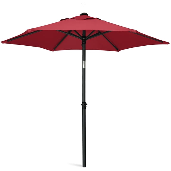 AMMSUN 6ft Red Round Outdoor Small Table Pool Lawn Balcony Market Patio ...
