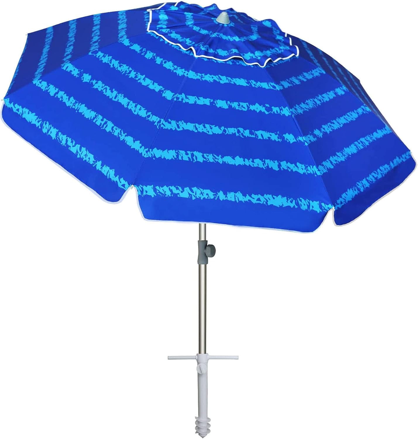AMMSUN 7ft Heavy Duty High Wind Beach Umbrella Parasols with sand ...