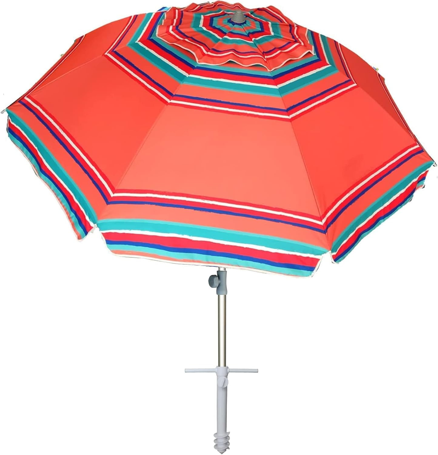 AMMSUN 7ft Heavy Duty High Wind Beach Umbrella Parasols with sand ...