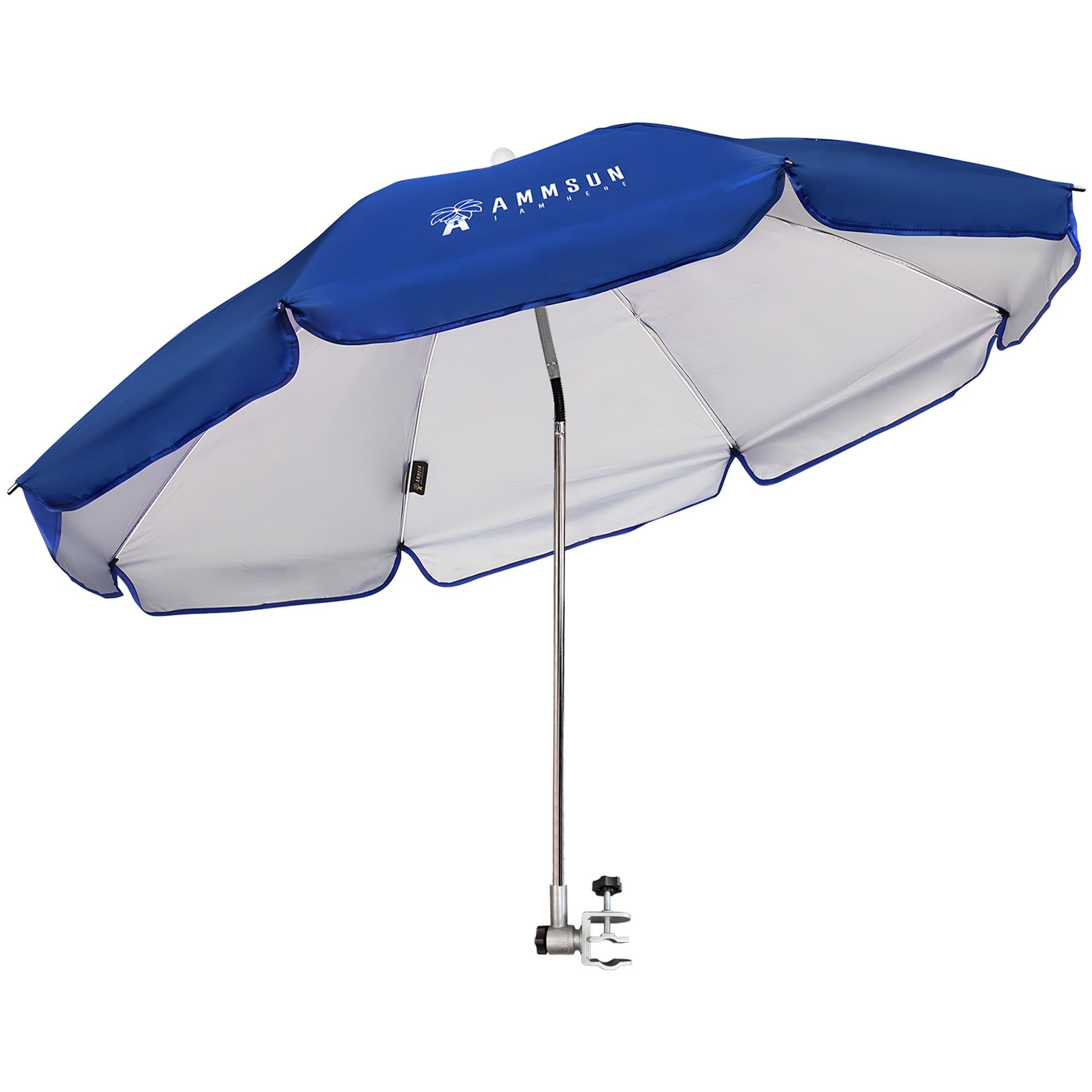 AMMSUN XL 52 Inch Beach Patio Chair Umbrella with Upgraded Clamp 360 ...