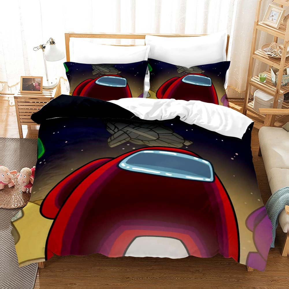 AMONG-US Bedding Set, 2-Piece/3-Piece Anime Ultra Soft Breathable 3D ...