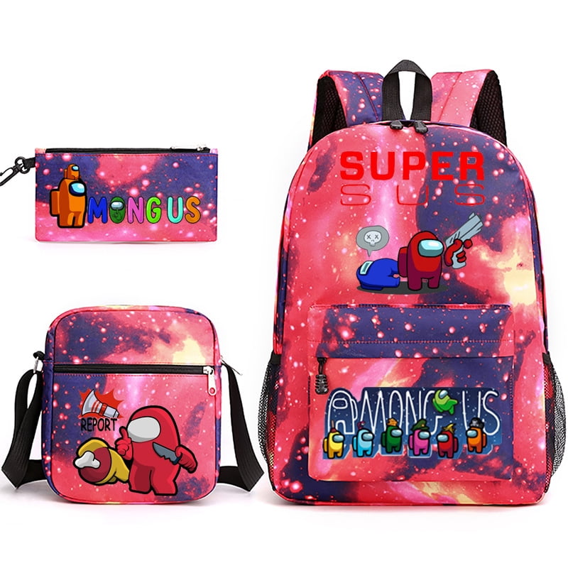 AMONG/US Cartoon 3 Piece Backpack Anime Knapsacks Game Day Packs ...