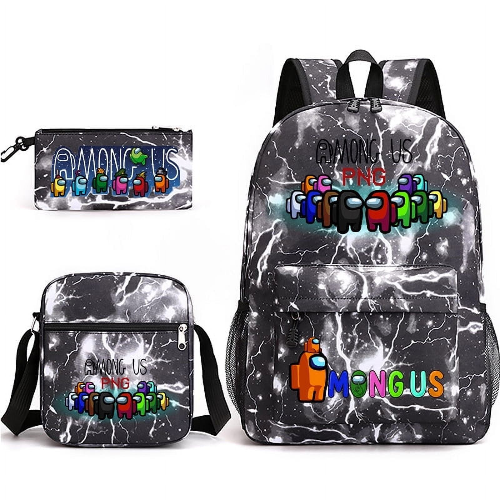 AMONG/US Cartoon 3 Piece Backpack Anime Knapsacks Game Day Packs ...