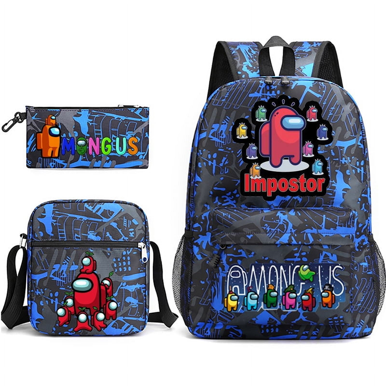 AMONG/US Cartoon 3 Piece Backpack Anime Knapsacks Game Day Packs ...