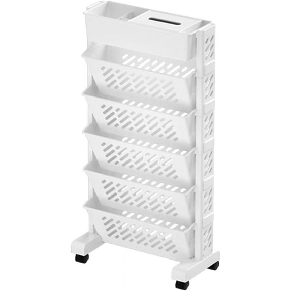 AMONIDA Storage Trolley,Storage Organizer Rack,Movable Bookshelf Large ...