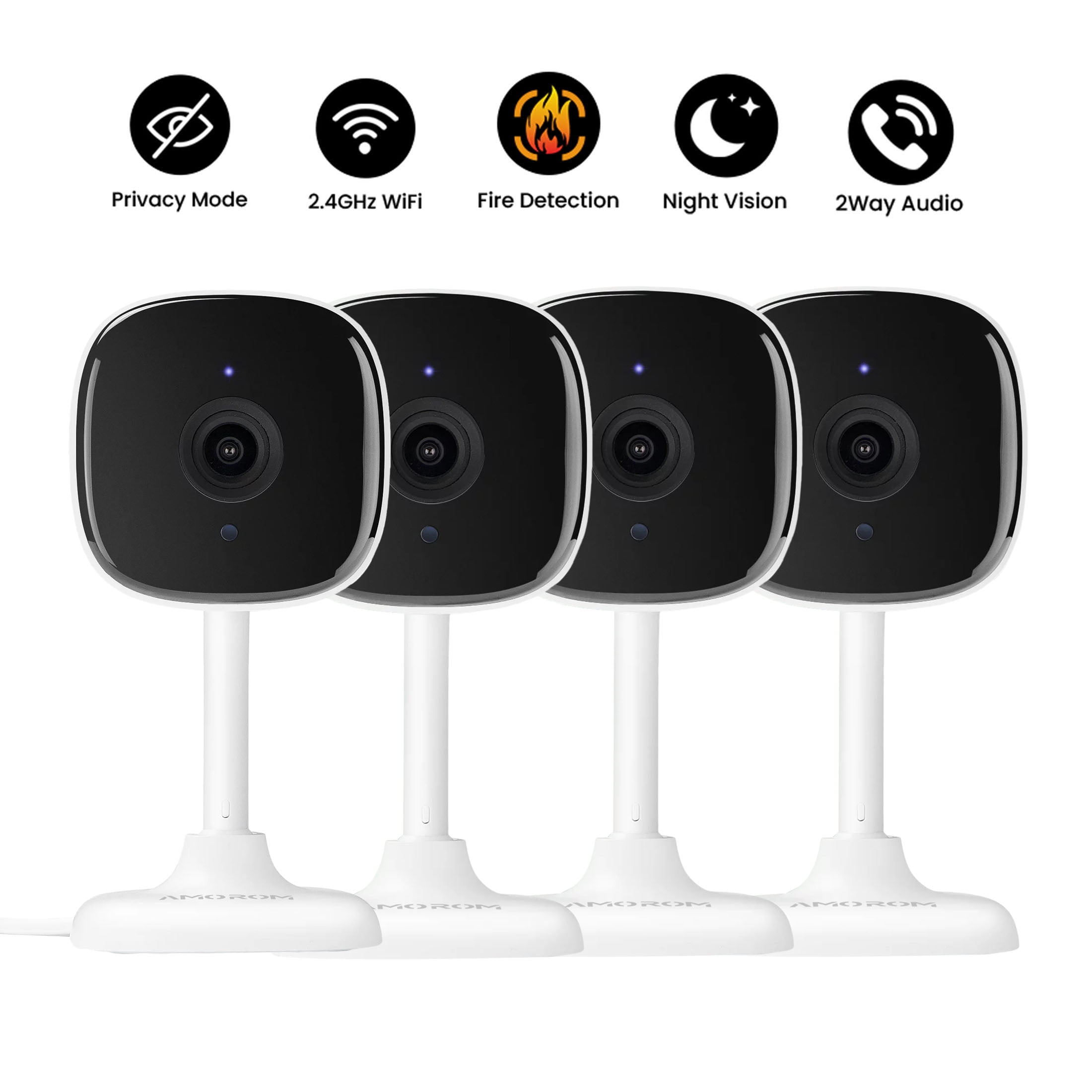 AMOROM 1080p 4 Pack Indoor Camera, Home & Baby Monitor with Motion ...