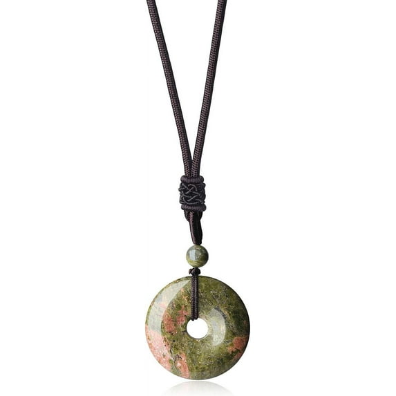 AMORWING Adjustable Round Donut Unakite Pendant Grounding Stone ...