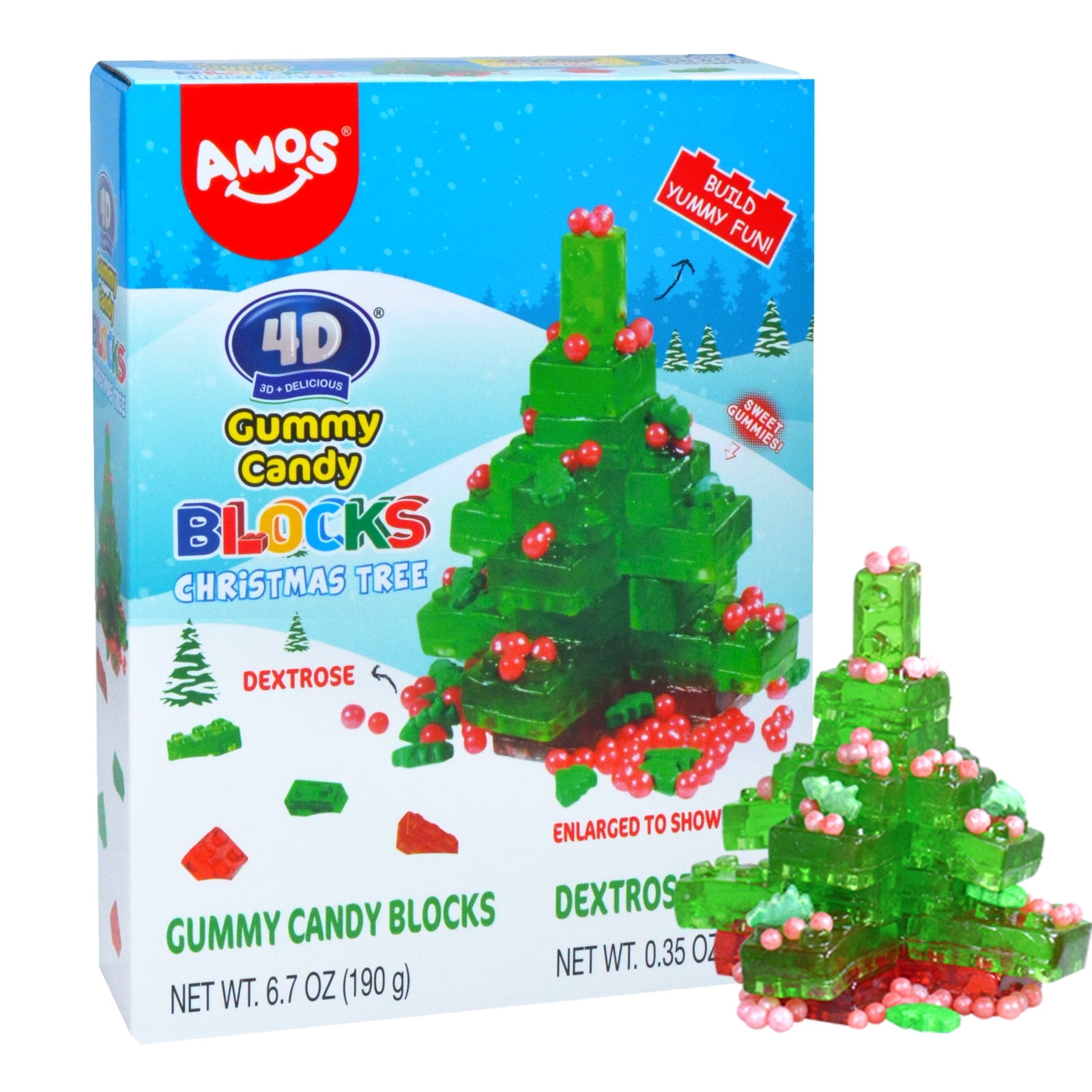AMOS 4D Christmas Candy Gummy Blocks Christmas Gift, Xmas-themed ...