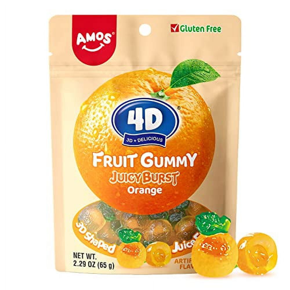 Amos 4d Gummies Candy Center Filled Fruit Snacks Juicy Burst Made