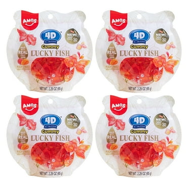AMOS 4D Fruit Gummy Peach Burst, Fruity Snacks Jelly Filled 2.29oz Per ...