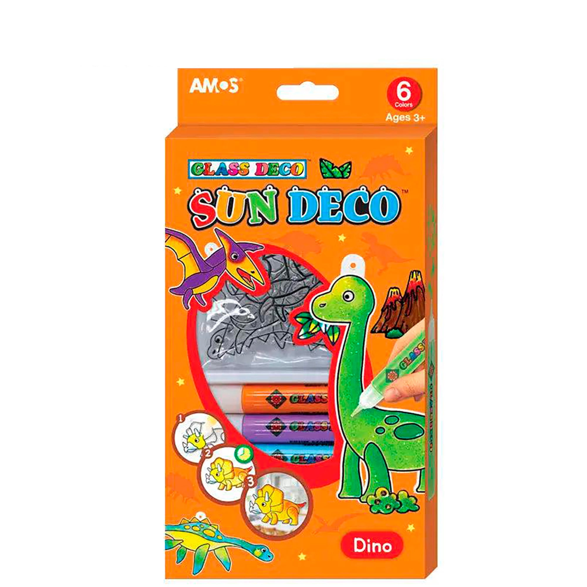 AMOS Korea — 6 Suncatchers DIY Kit — Dino, SUN DECO Window Art and ...