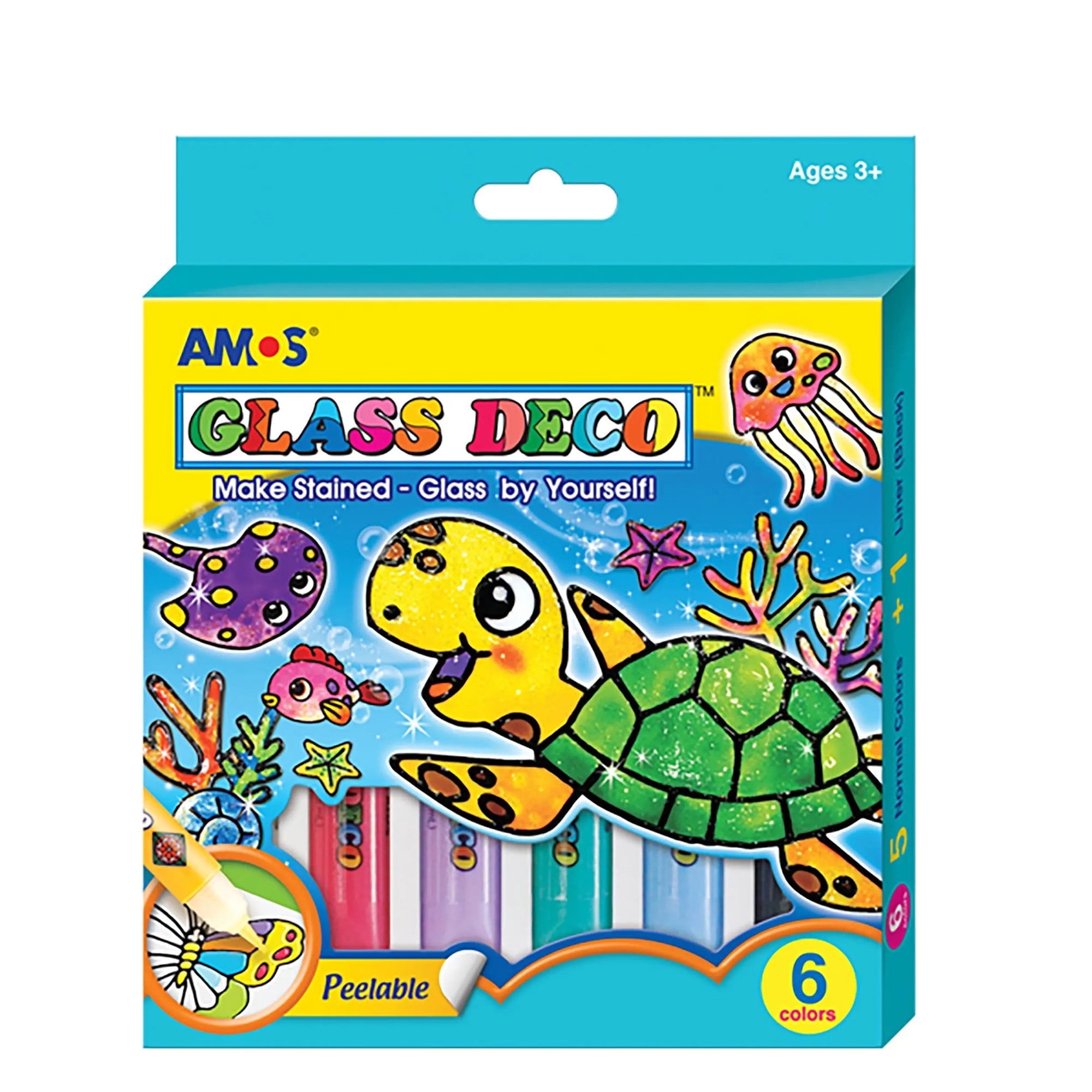 AMOS Korea GLASS DECO DIY Kit Window Art and Craft, Stained Glass ...