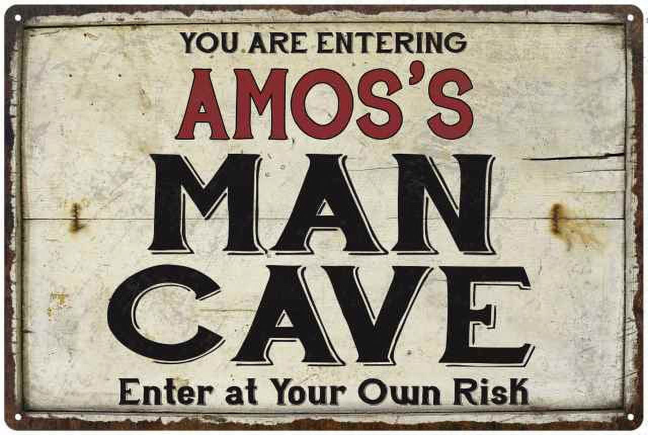 AMOS'S Man Cave Sign Rustic 8 x 12 Matte Finish Metal 108120035473 ...