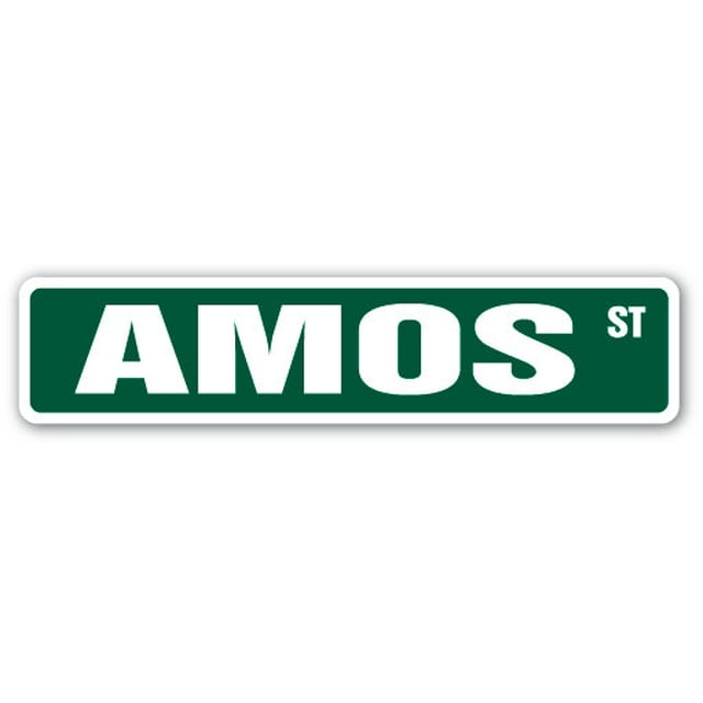 AMOS Street Sign Childrens Name Room Sign | Indoor/Outdoor | 30" Wide ...