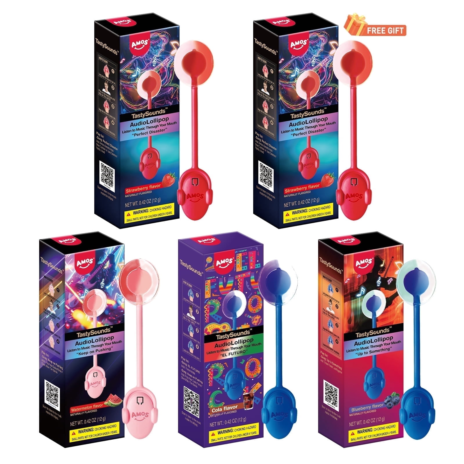 AMOS Tasty Sounds Music Lollipop Candy, Singing Music Lollipop Sugar ...