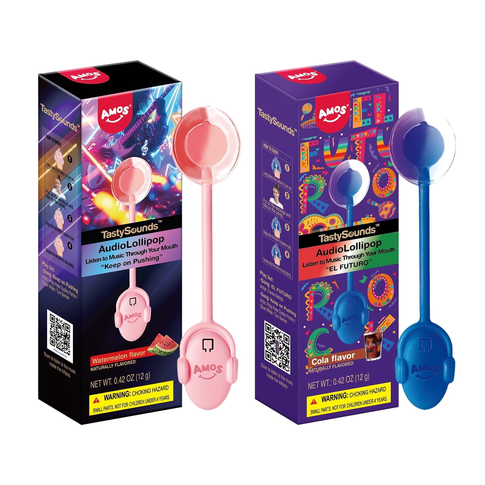 AMOS Tasty Sounds Music Lollipop Fat Free Singing Lollipop, Creative ...