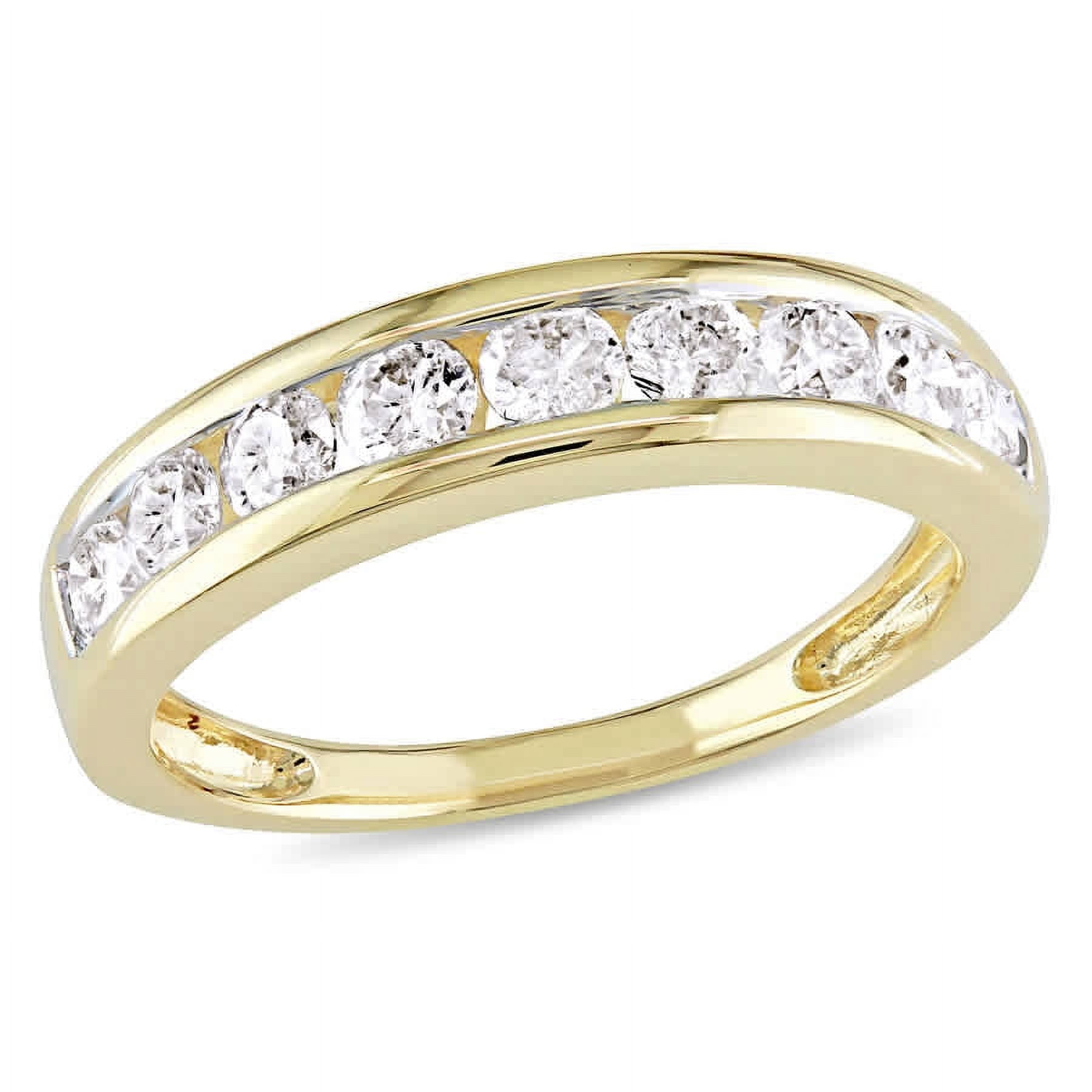 AMOUR 3/4 CT TW Channel Set Diamond Anniversary Band In 14K Yellow Gold ...