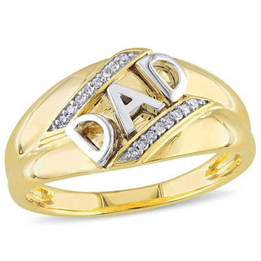PalmBeach Jewelry Men's Diamond Accent "Dad" I.D. Ring in Solid 10k ...
