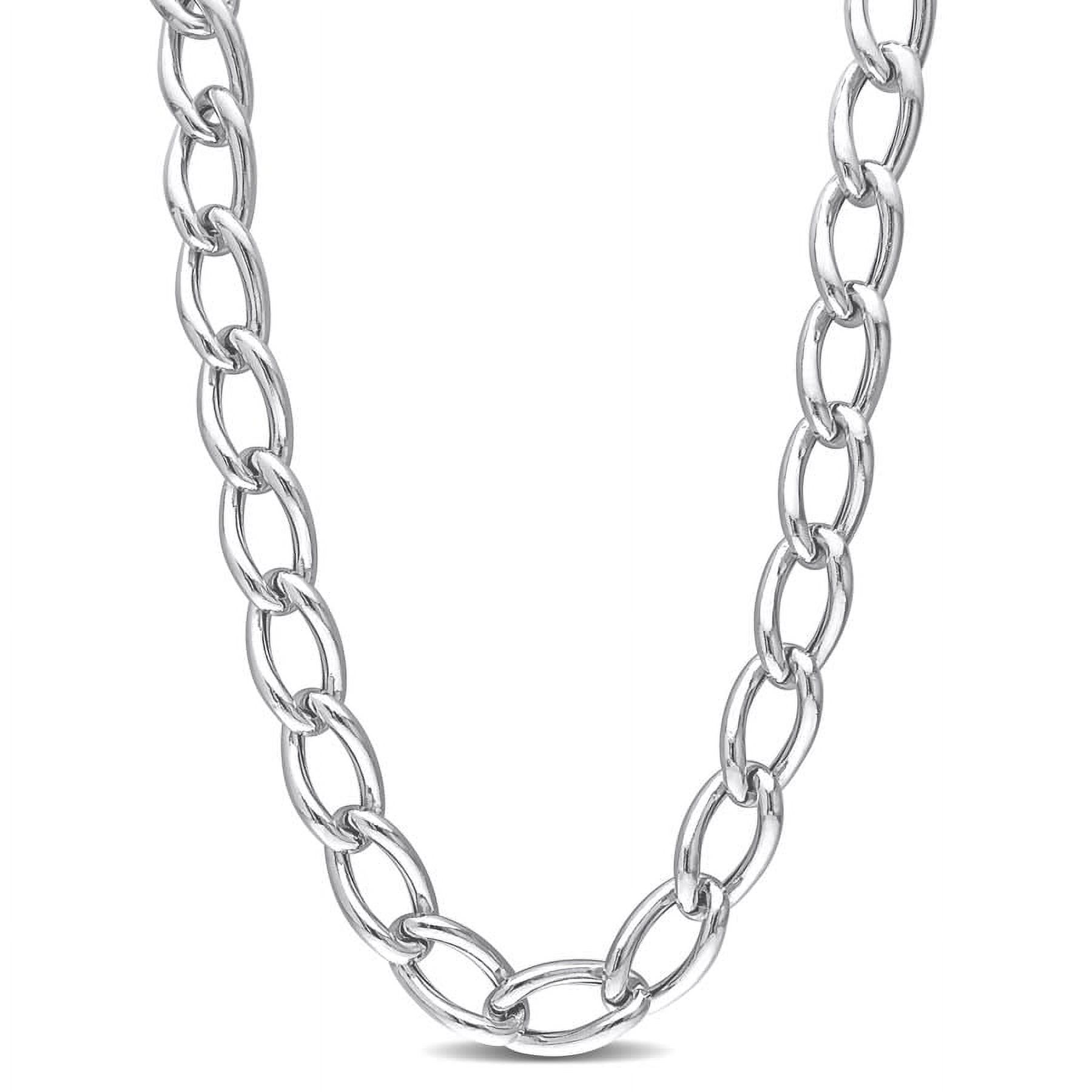 AMOUR Hollow Link Chain Necklace In Sterling Silver, 24 In - Walmart.com