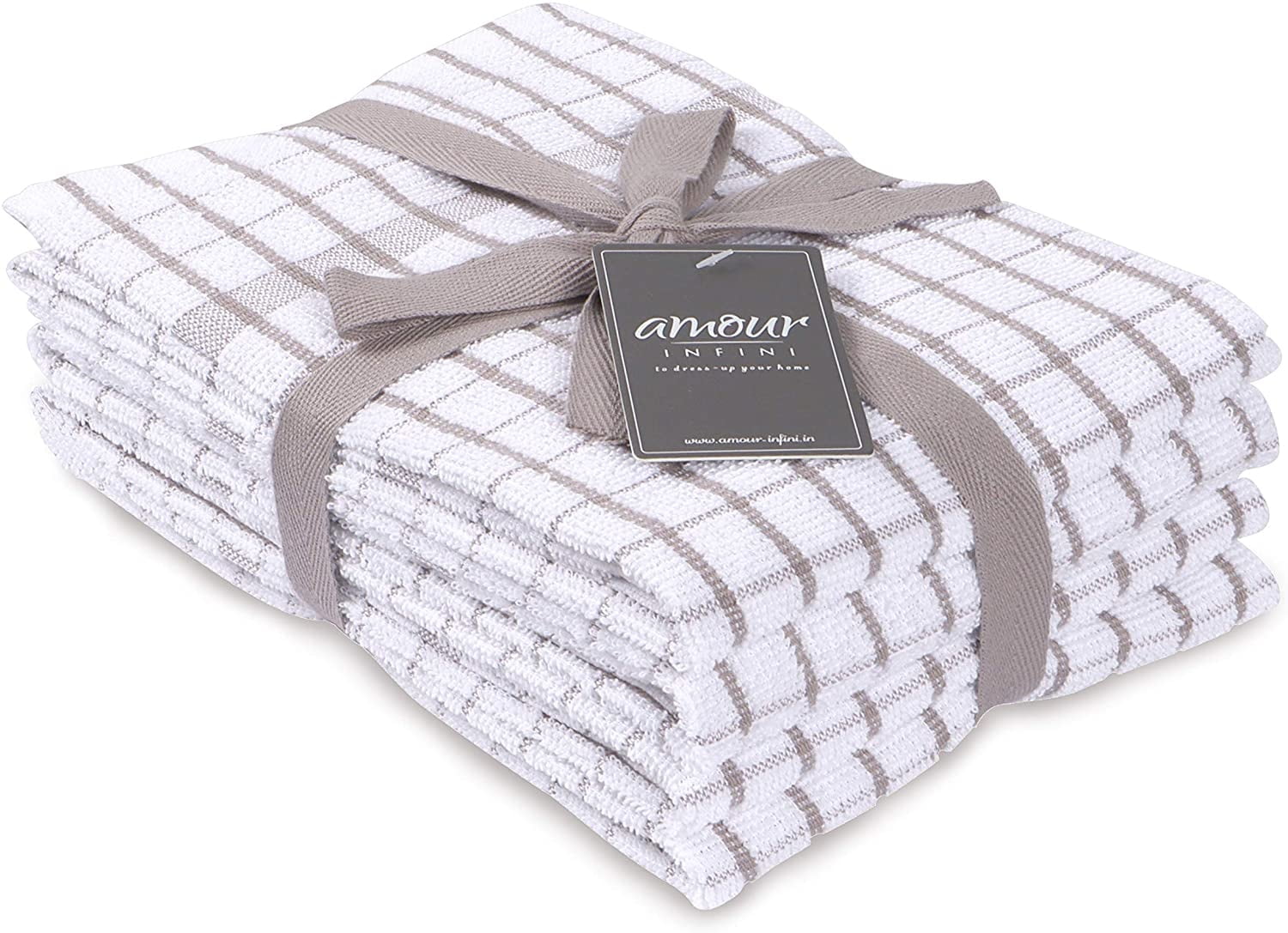 AMOUR INFINI Grid Kitchen Towels - Cotton Cleaning Kitchen Towels and ...