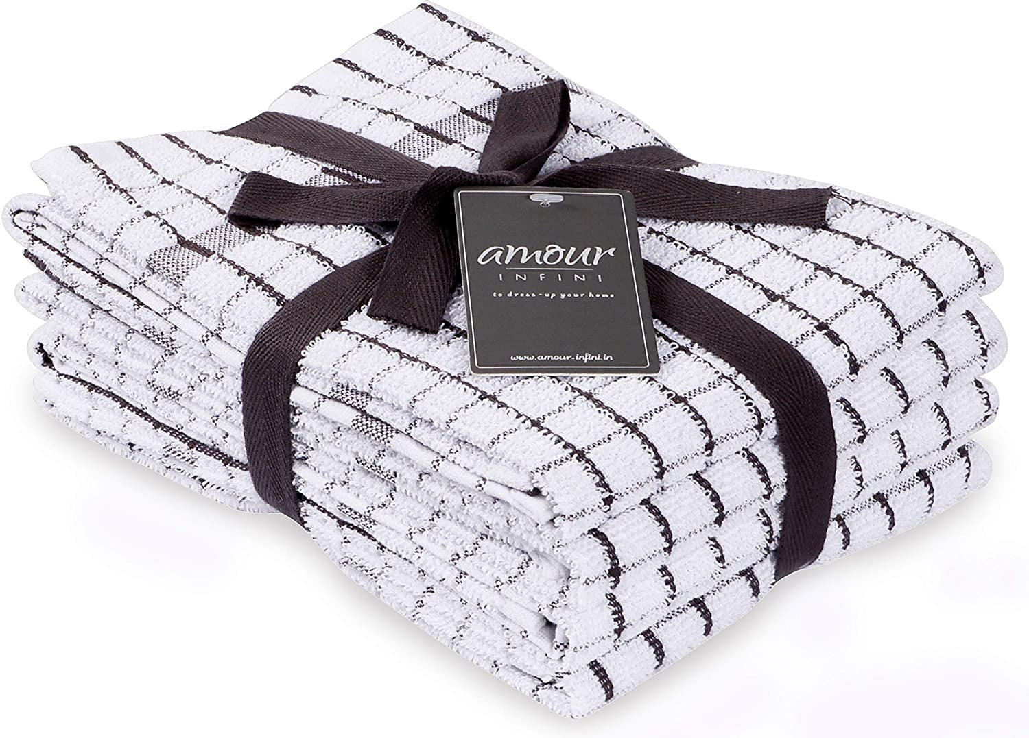 AMOUR INFINI Grid Kitchen Towels - Cotton Cleaning Kitchen Towels and ...
