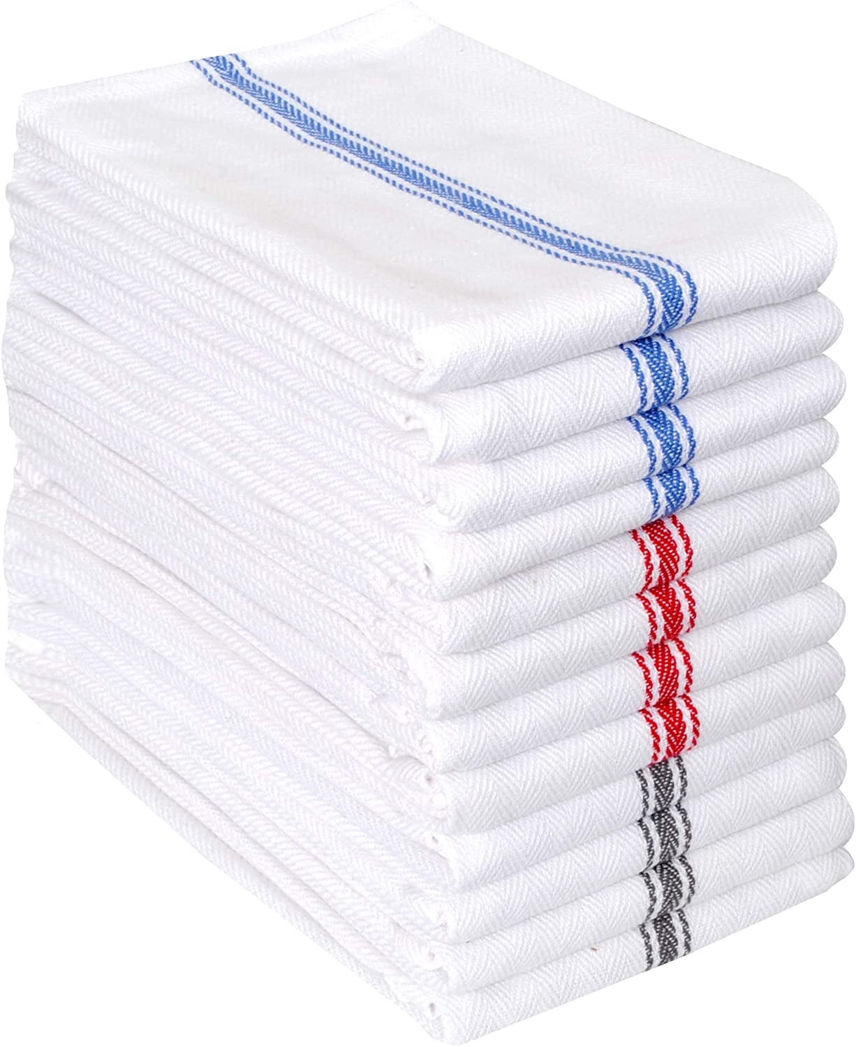 AMOUR INFINI Herringbone Weave Kitchen Towels Cotton Set of 12 Kitchen ...