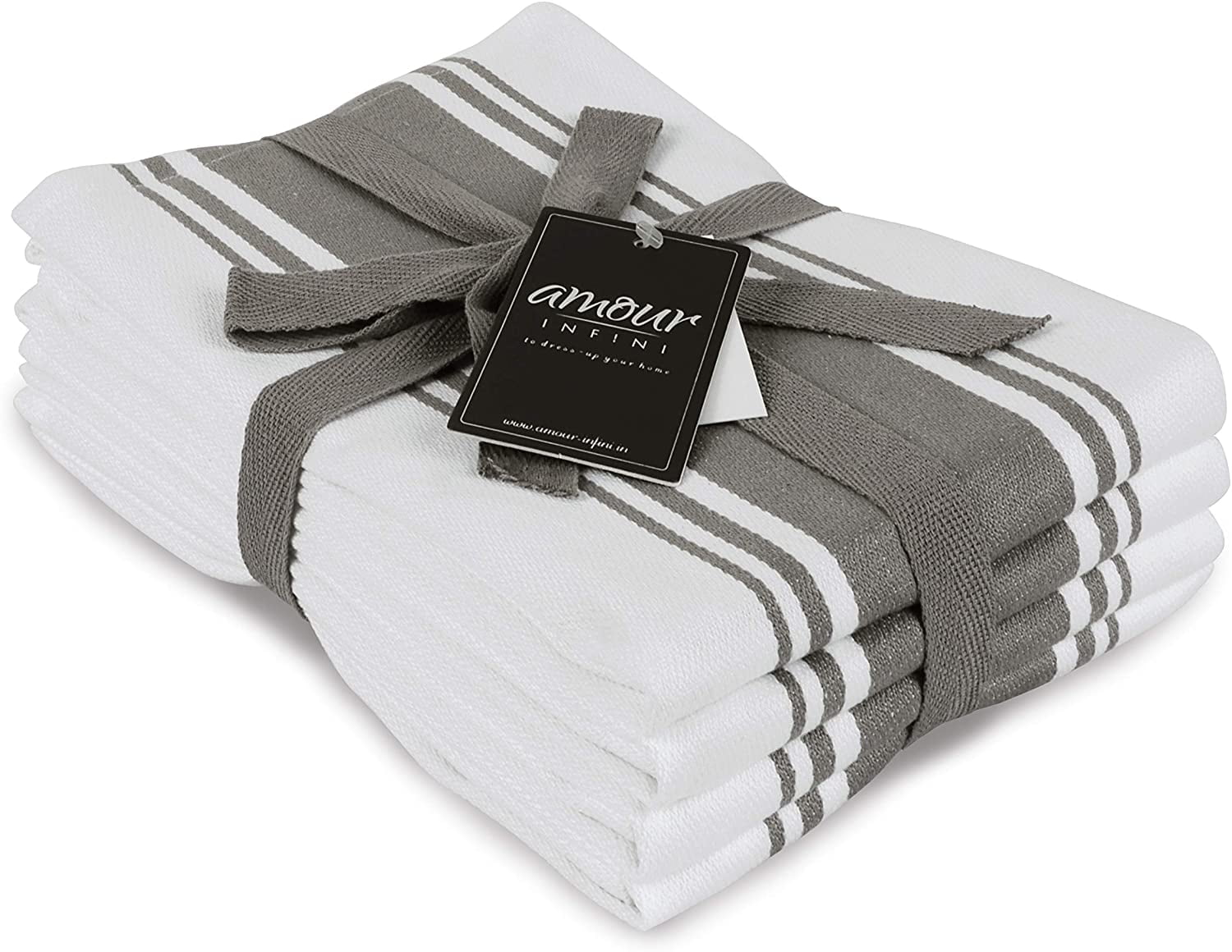 AMOUR INFINI Kitchen Towels - Classic Stripe Kitchen Towels Set of 4 ...