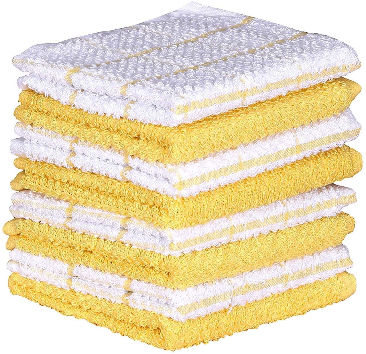 AMOUR INFINI Terry Dish Cloths - Super Absorbent Cleaning Cloths - Set ...