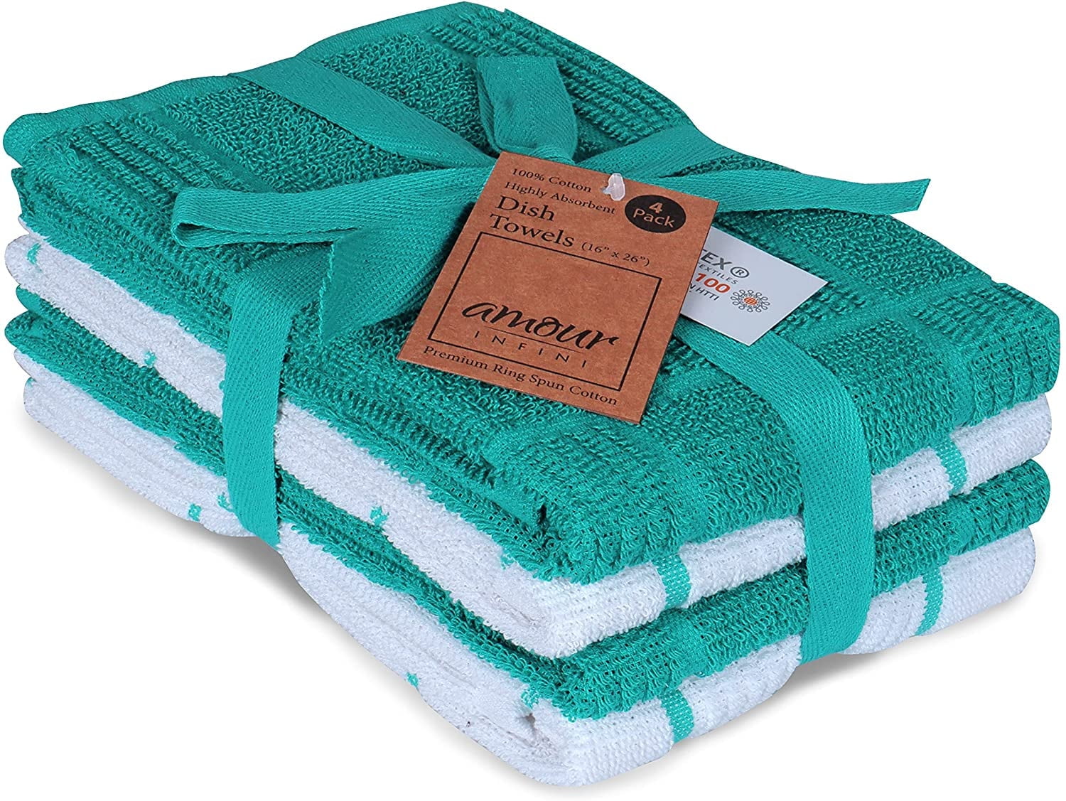 AMOUR INFINI Terry Kitchen Towels Fast Absorbing Quick Dry Dish Rags ...