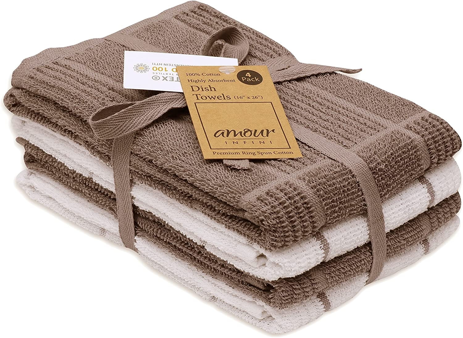 AMOUR INFINI Terry Kitchen Towels - Fast Absorbing Quick Dry Dish Rags ...